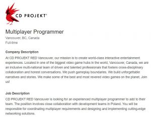 New Job Listing Hints At Multiplayer For Cyberpunk 2077 Or The Witcher ...