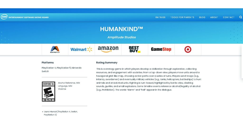 HUMANKIND Has Been Rated for Nintendo Switch by the ESRB