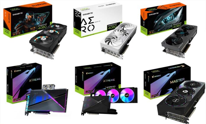 Gigabyte Releases Six Custom Variants of GeForce RTX 4080 Graphics Cards