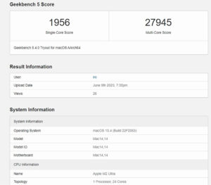Apple M2 Ultra 24-Core Is Faster Than i9-13900K In Geekbench 5 Multicore