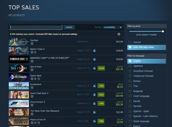 Starfield Tops Steam Best-Sellers List After Beating Baldur's Gate 3