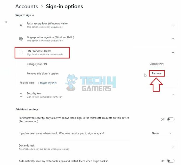 How To Remove PIN From Windows 11? [ALL METHODS] - Tech4Gamers