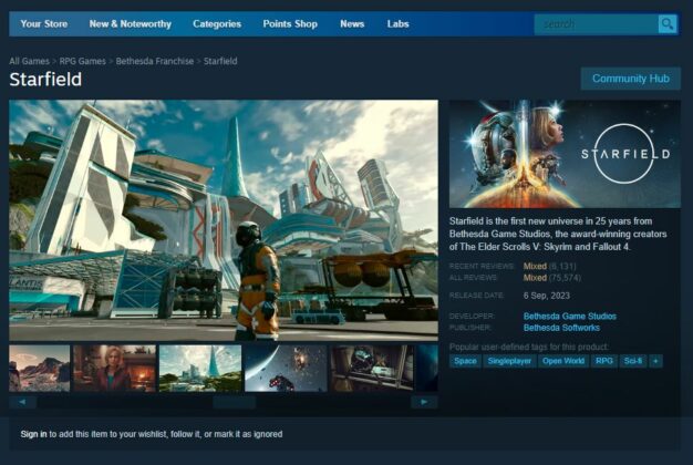 Starfield's Overall Steam Reviews Dropped To 'Mixed' Rating