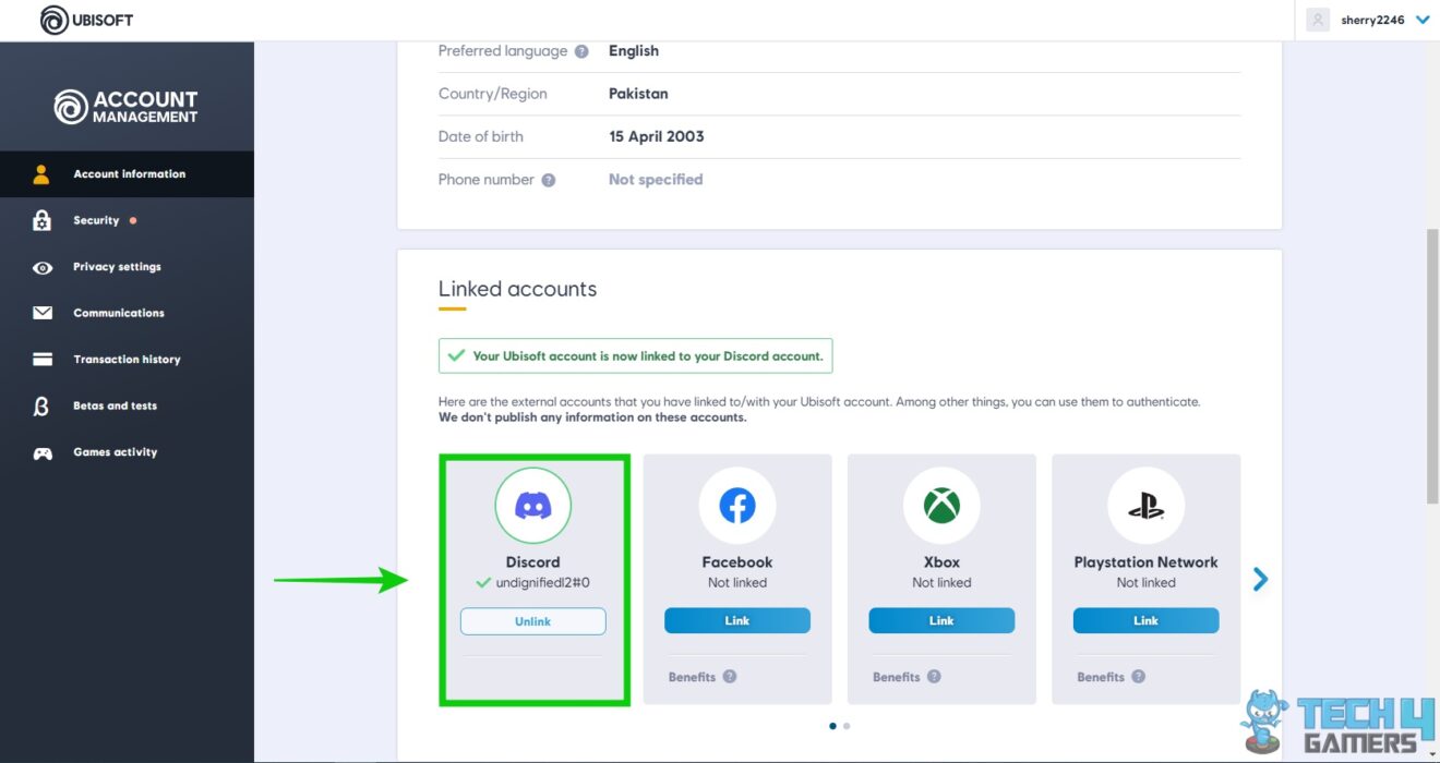 How To Unlink Ubisoft Account From Discord - Tech4Gamers