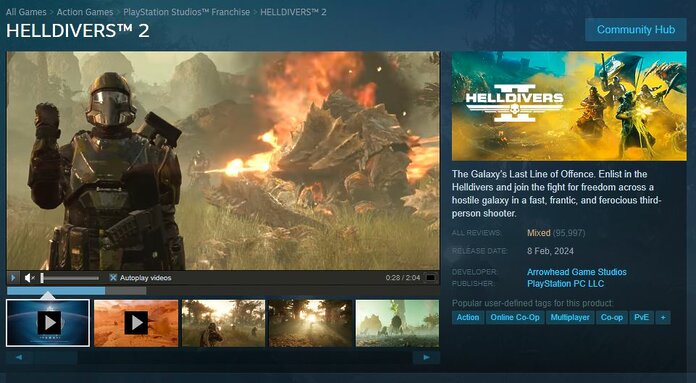 Helldivers 2 Steam Reviews Fall To Mixed After Constant Server Issues
