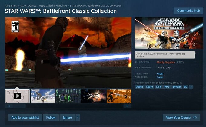 Star Wars Battlefront Collection Met With Thousands of Negative Reviews