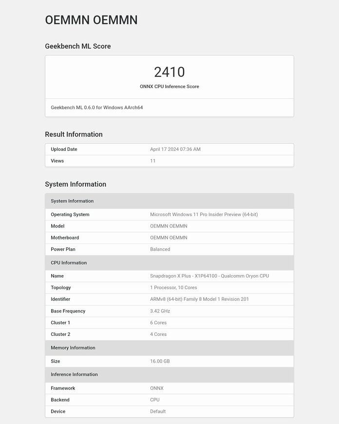 Snapdragon X Plus Shows Up With 10 Cores In Leaked Benchmark