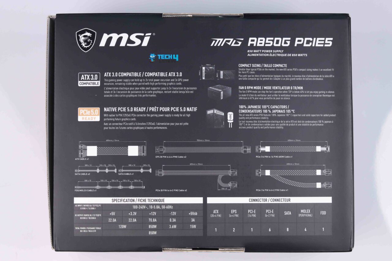 MSI MPG A850G 850W Review: Reliable Power, ATX 3.0 Ready - Tech4Gamers