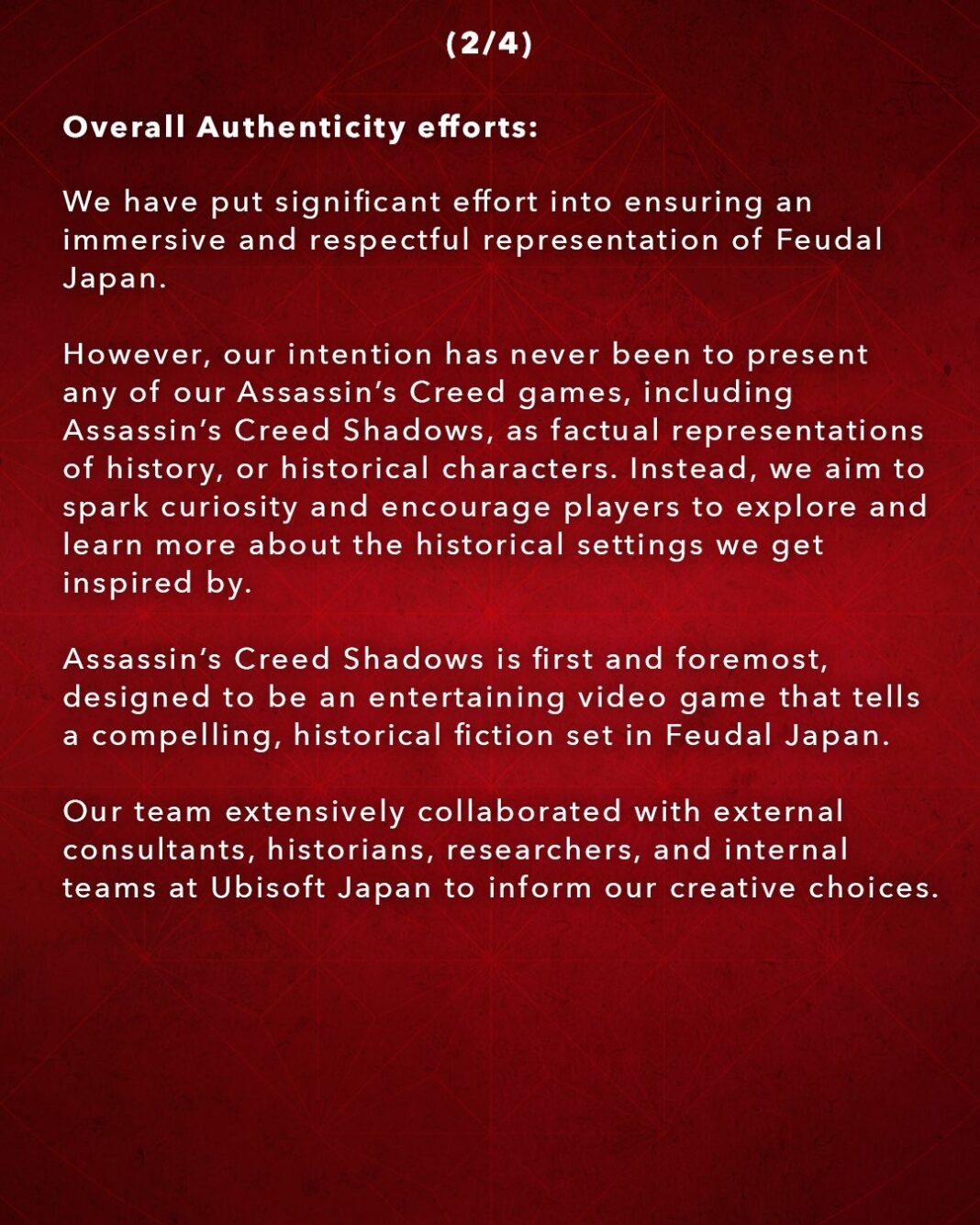 Ubisoft Says AC Shadows Doesn't Represent History Amid Controversy