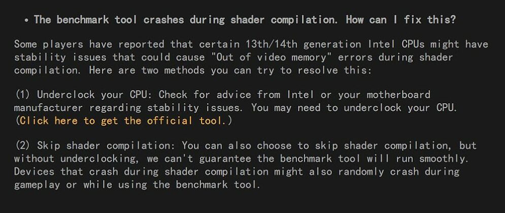 Intel CPUs Crashing During Black Myth Wukong Shader Compilation