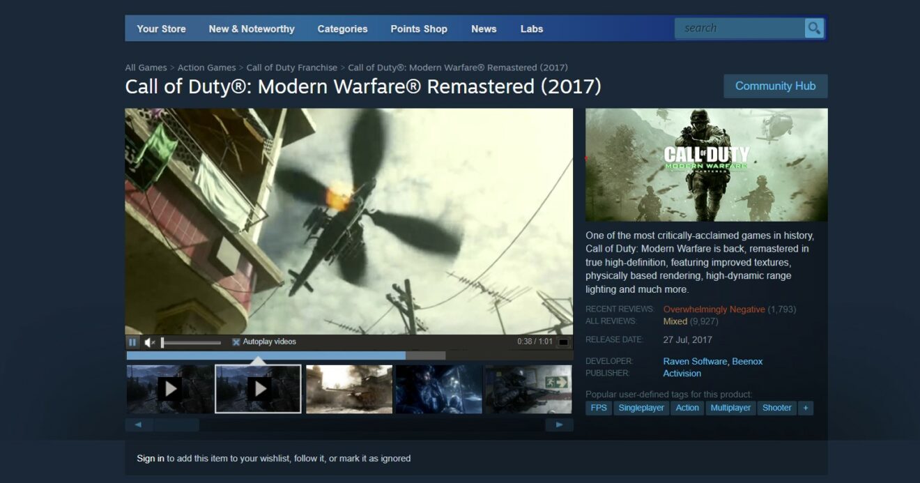 COD Modern Warfare Review-Bombed As Activision Closes MW2 Fan Remaster