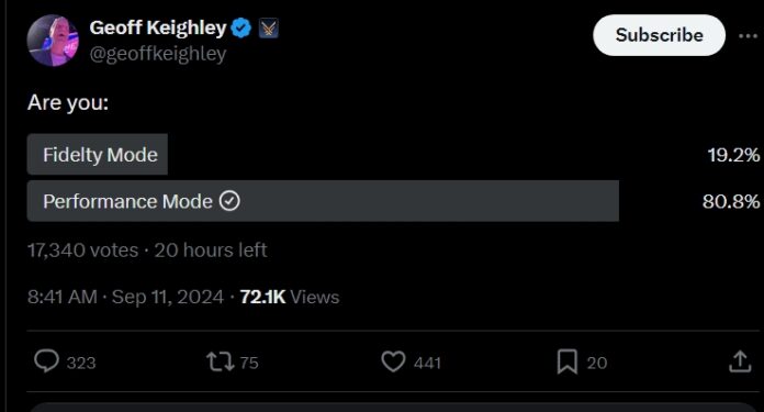 Over 80% Of Players Choose Performance Mode On PS5, Stats Reveal