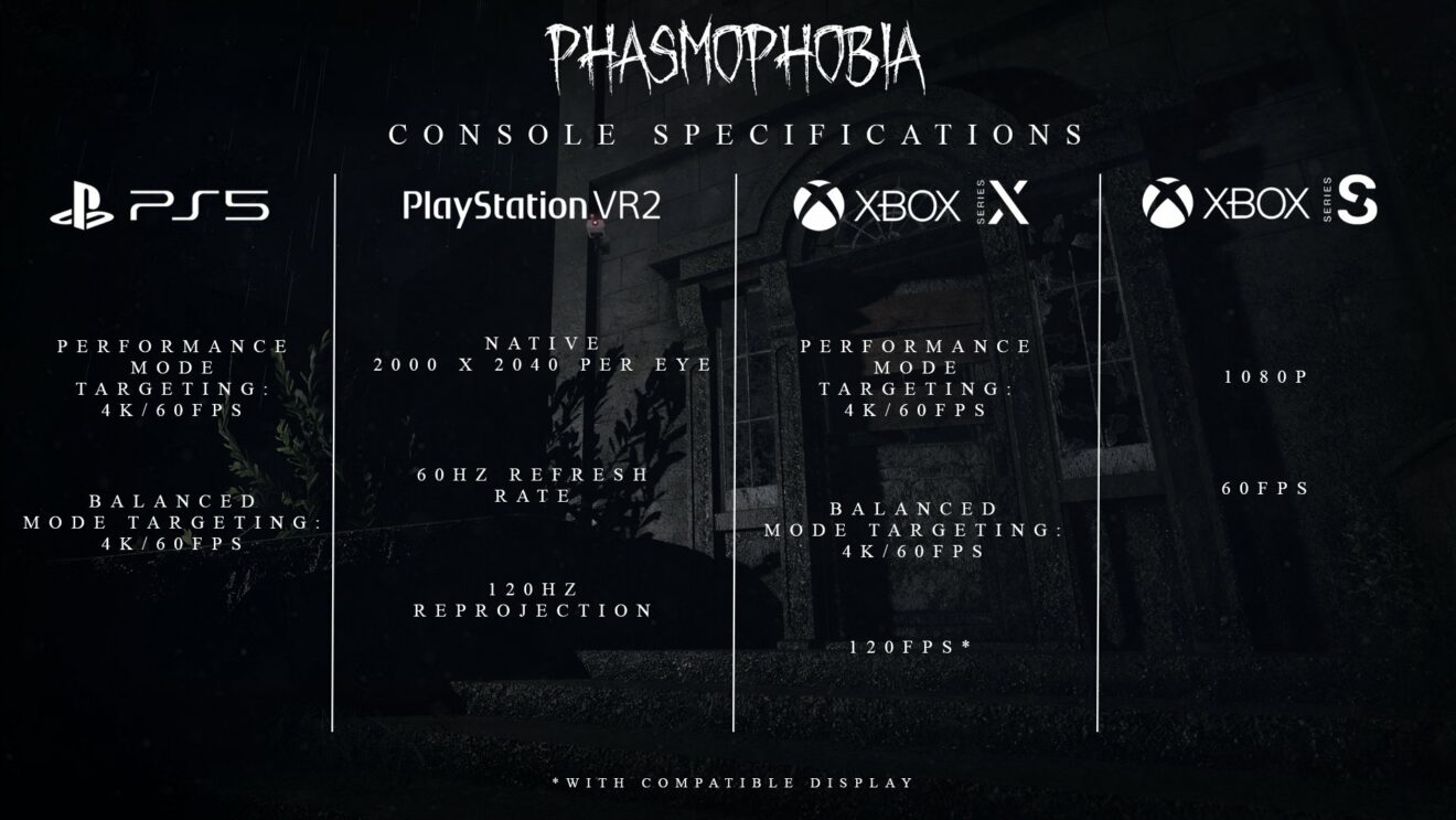 Phasmophobia Xbox Series S|X & PS5 Specs Revealed; 120FPS Mode Only On ...