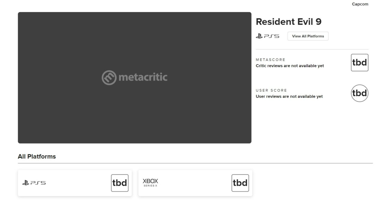 Resident Evil 9 Metacritic Page Hints At No Day One PC Launch