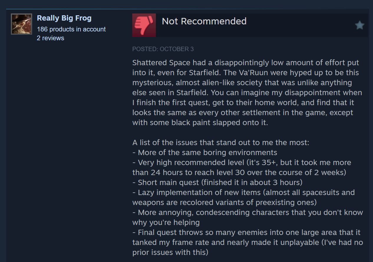 Starfield Shattered Space DLC Launches To "Mostly Negative" Reviews On ...