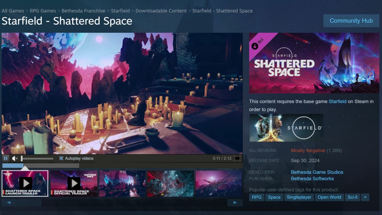 Starfield Shattered Space DLC Launches To "Mostly Negative" Reviews On ...