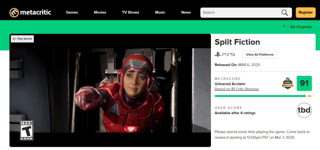 Decade-Breaking Score: Split Fiction Achieves Rare 90+ Metacritic for EA