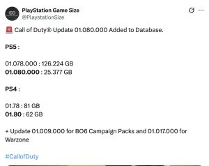 Call of Duty Size To Be Cut By Over 100GB on PS5 and PS4, Reveals Dataminer