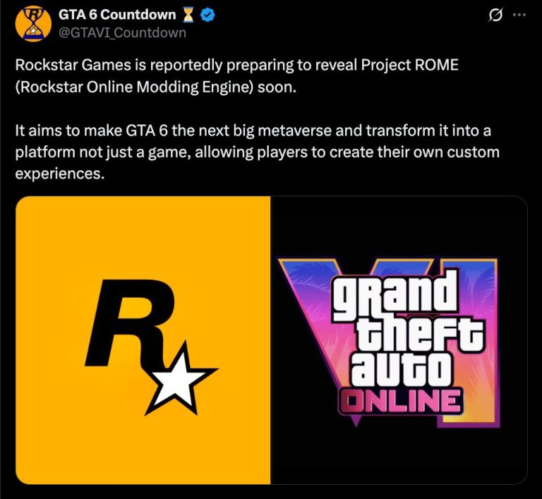 Rockstar Plans Project ROME Mod Platform to Let GTA 6 Players Build ...