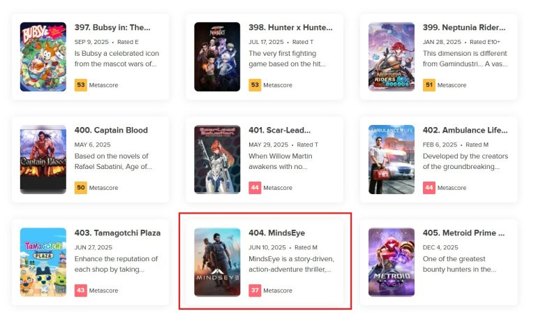 Critics Crown MindsEye As 2025's Lowest-Rated Game On Metacritic